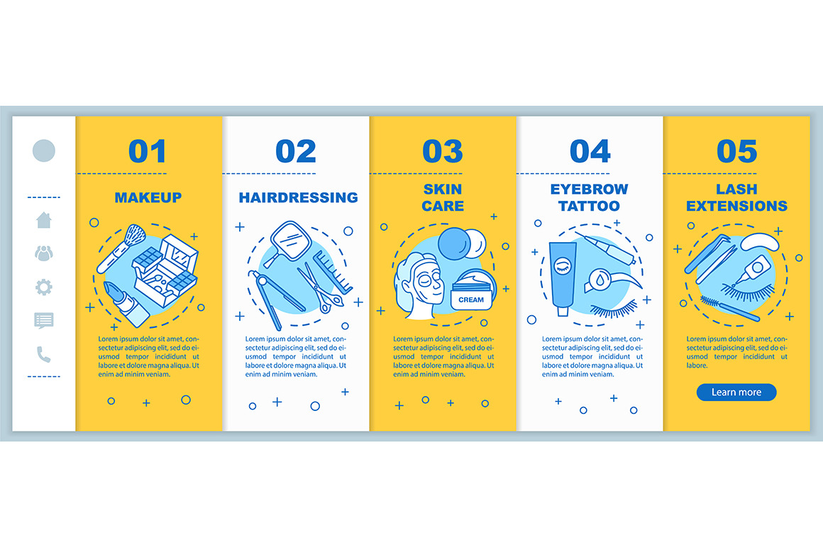 Beauty salon procedures web pages, a Templates & Theme by IMG visuals icons