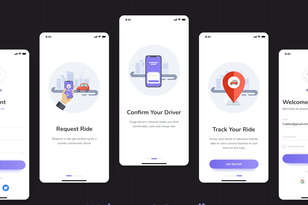 PoolRide - Car Pooling App Design, an App Template by Capi Product ...