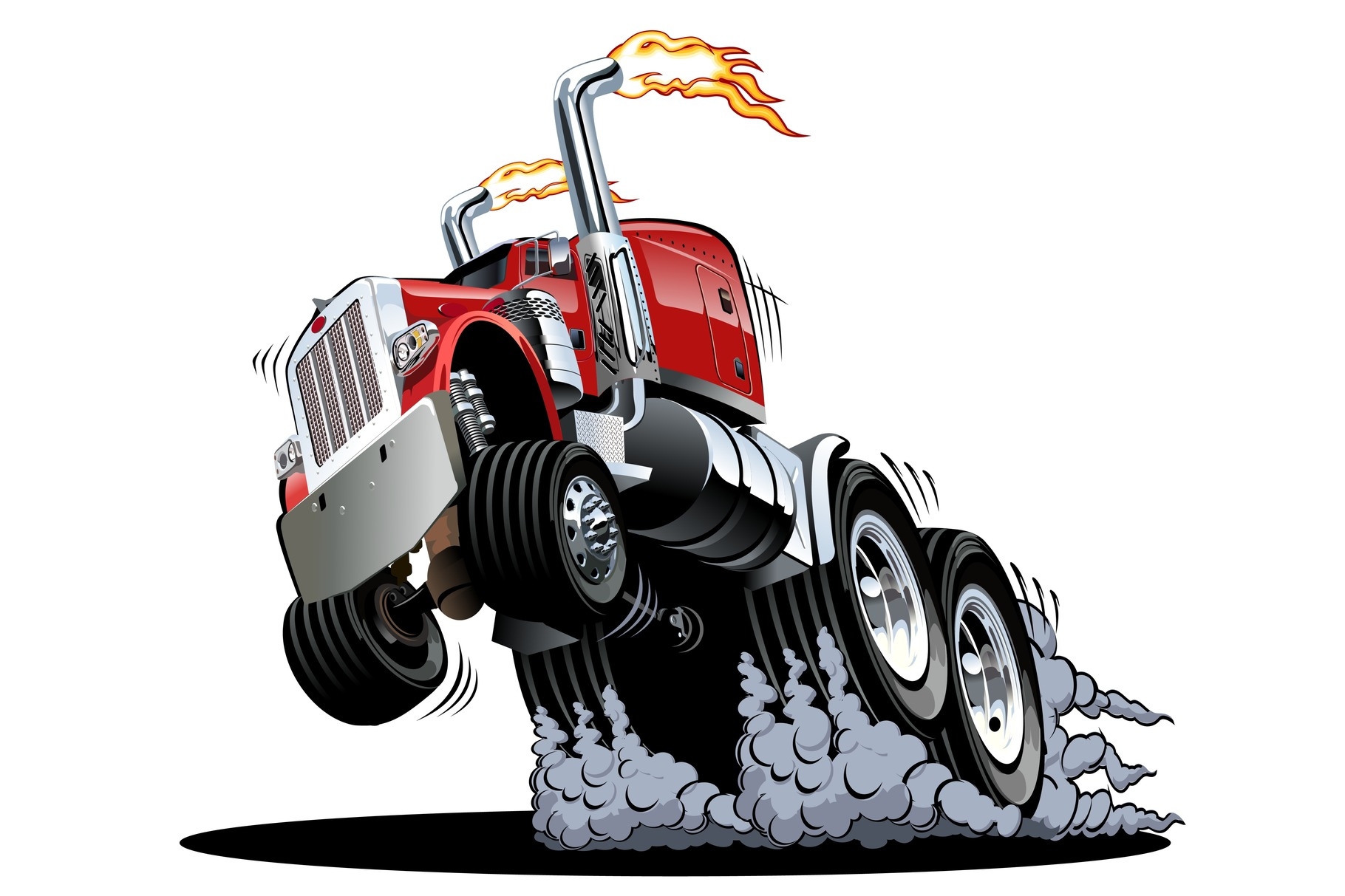 Cartoon semi truck isolated on white | Transportation Illustrations ...