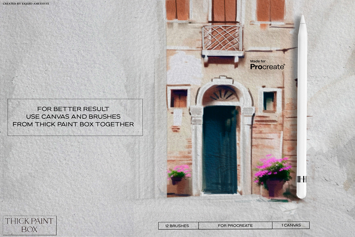 Thick Paint Box for Procreate, a Brush Add-On by Liquid Amethyst Art