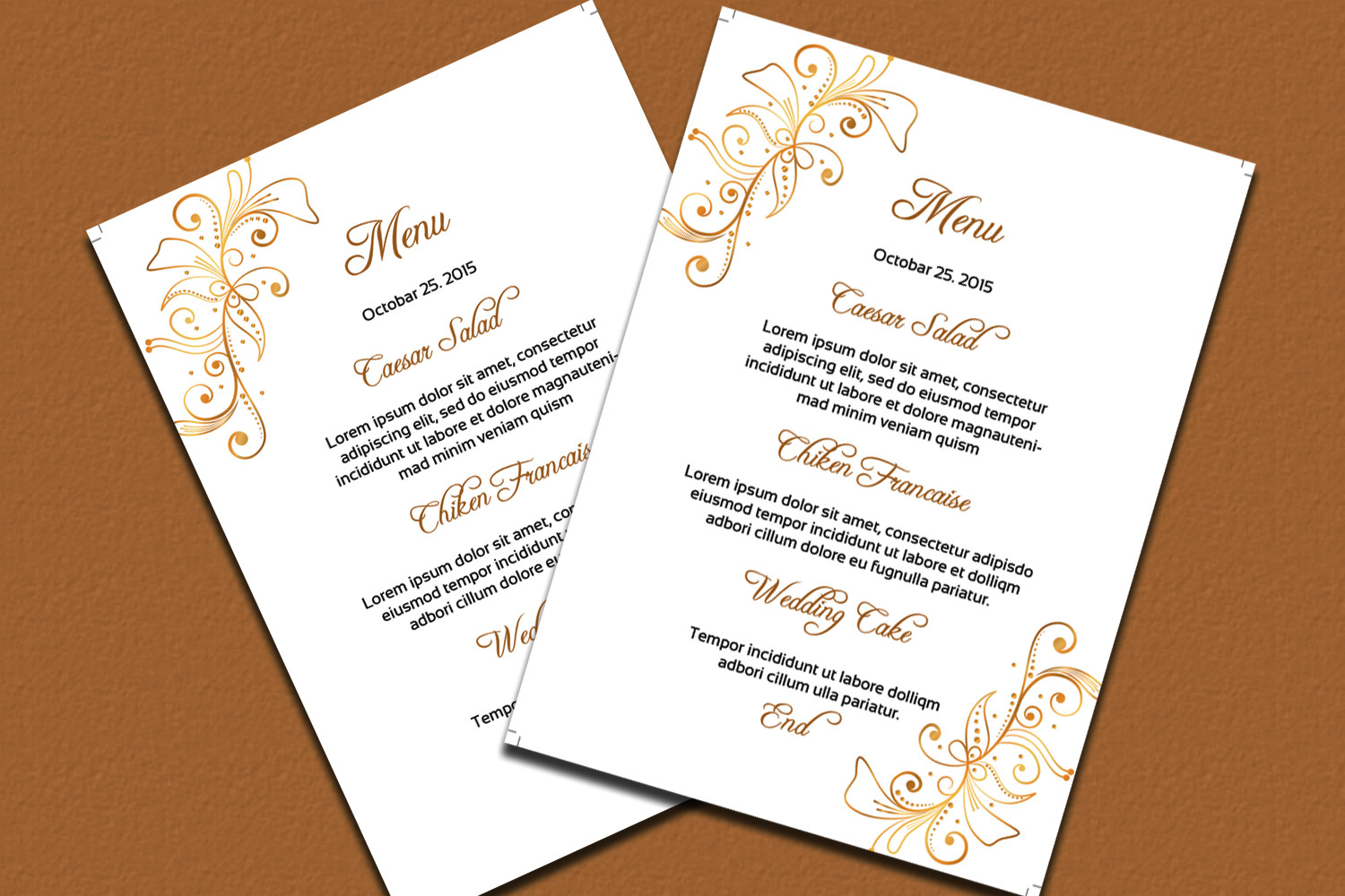 Wedding Menu Card Template, a Stationery Template by retrographix