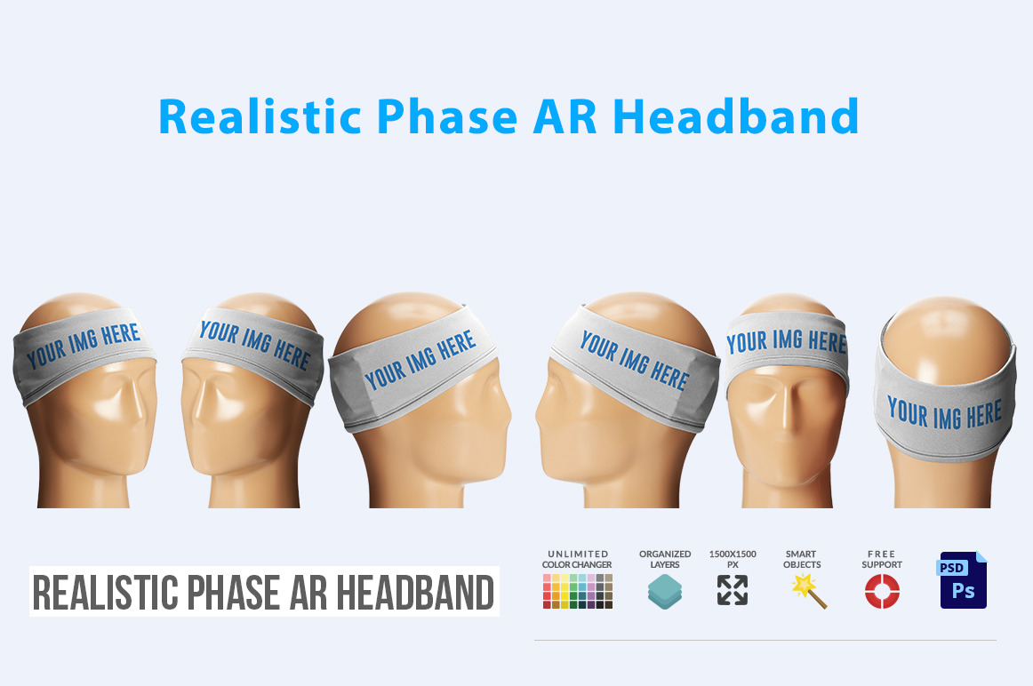 Realistic Phase AR Headband, a Hat Mockup by Mock-up Store