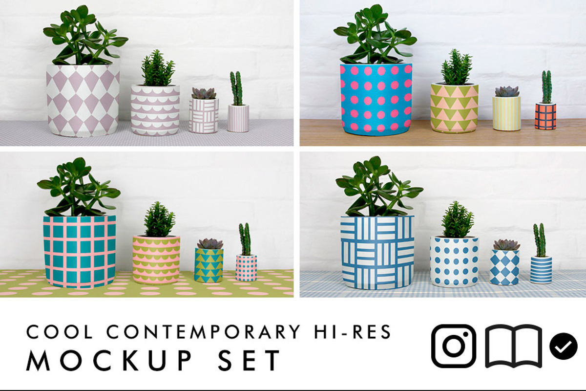 Planter / plant pot mockup set, a Mockup by Albaquirky