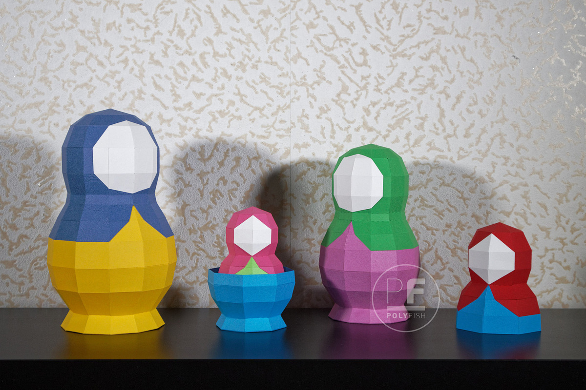 DIY Matryoshka 3D model template, a Graphic by PolyFish