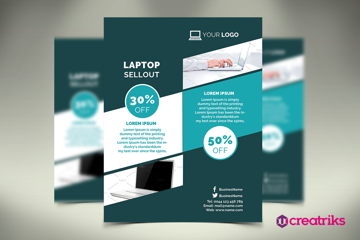 Laptop Shop Flyer, a Flyer Template by Creatricks