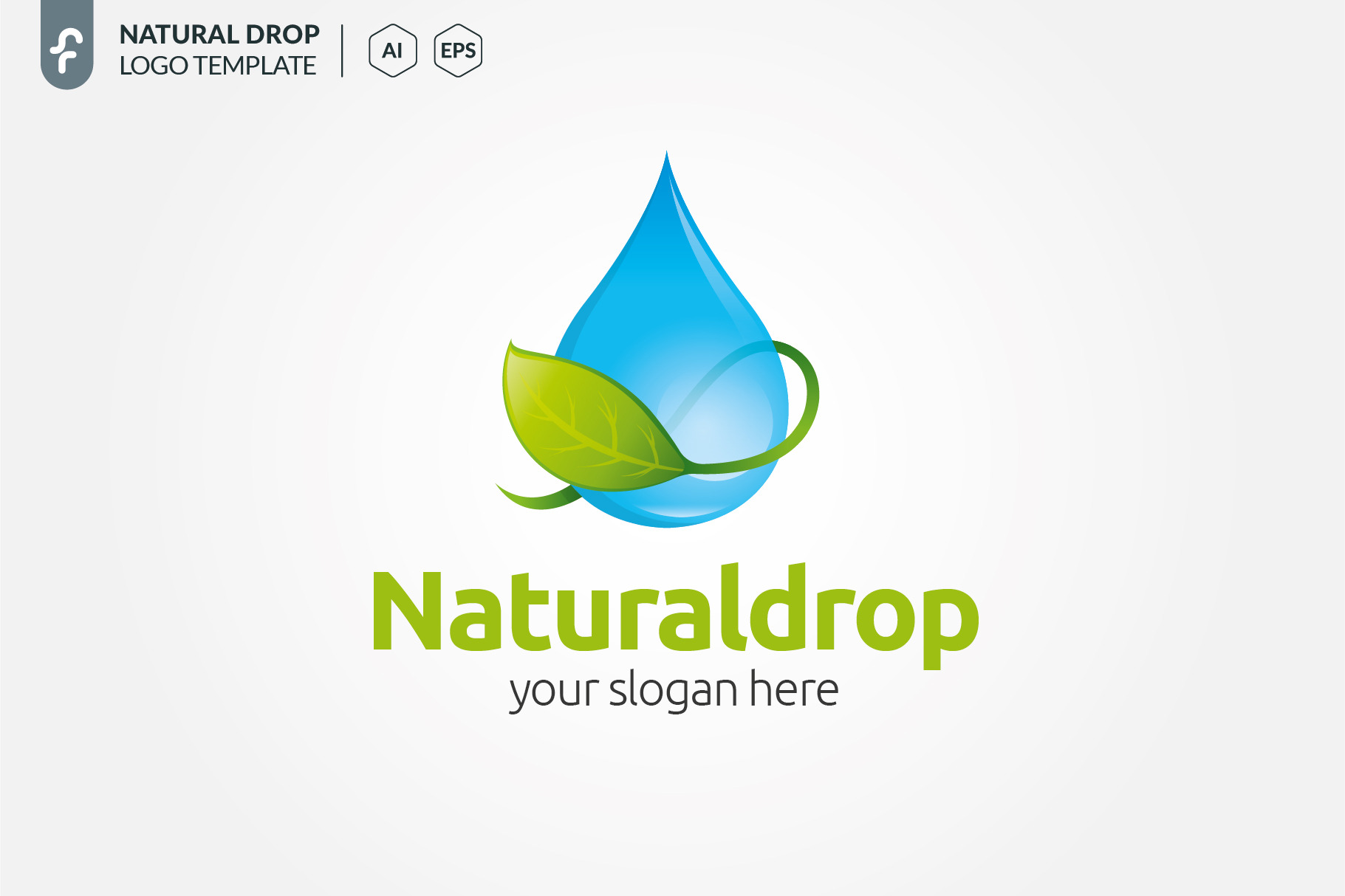 Natural Drop Logo, a Branding & Logo Template by ft.studio
