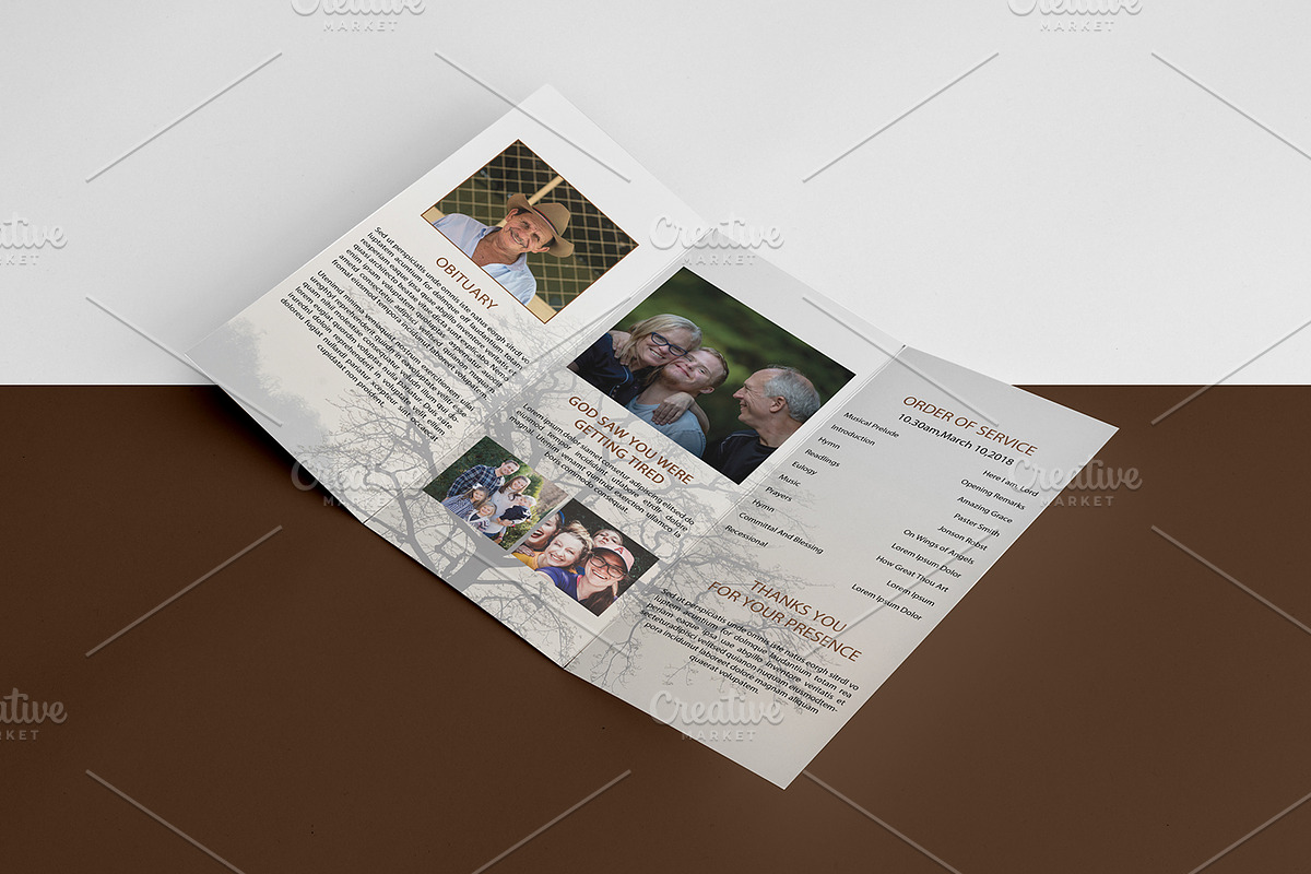 Trifold Funeral Template - V849, a Brochure Template by Template Shop