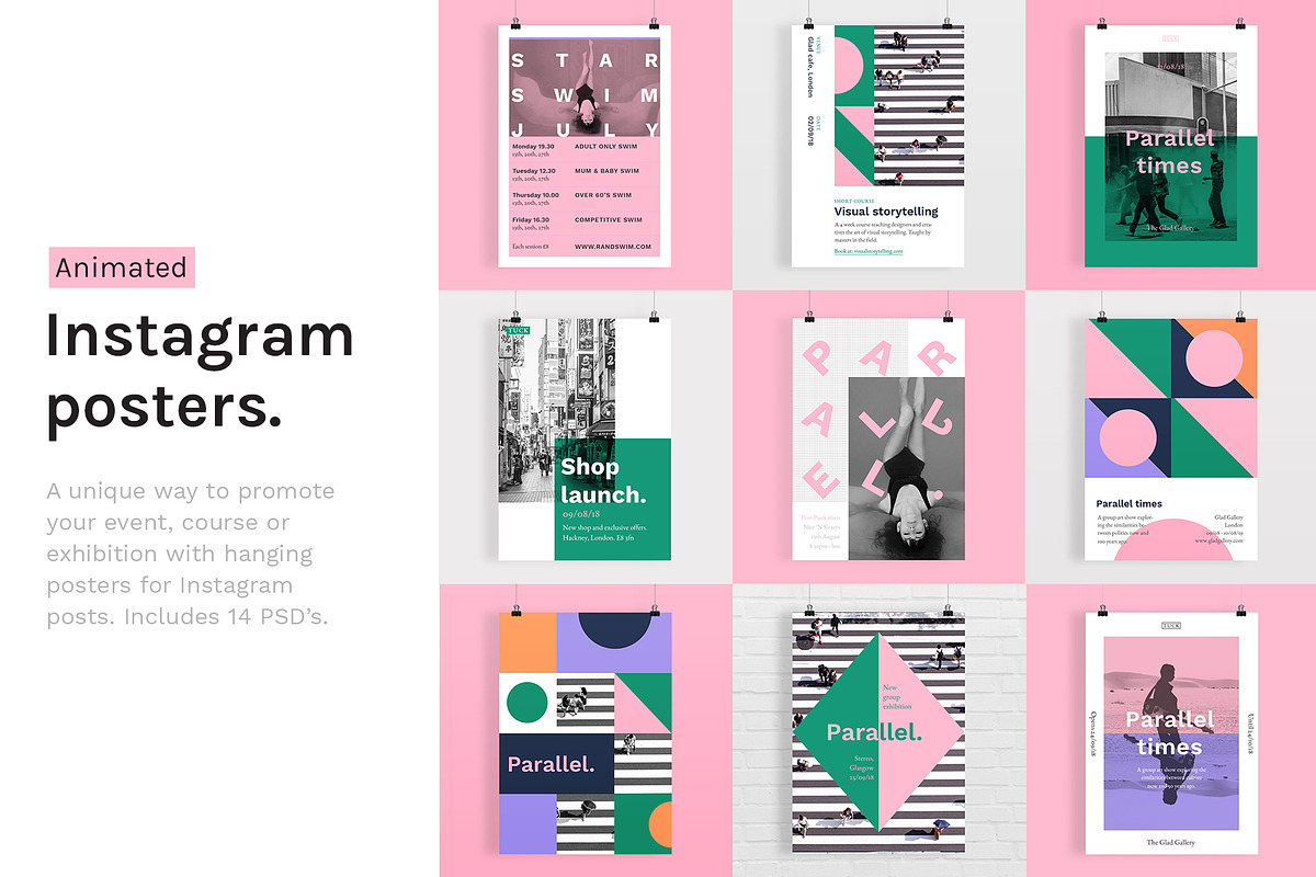 Instagram Posters with animations, a Social Media Template by dookit studio