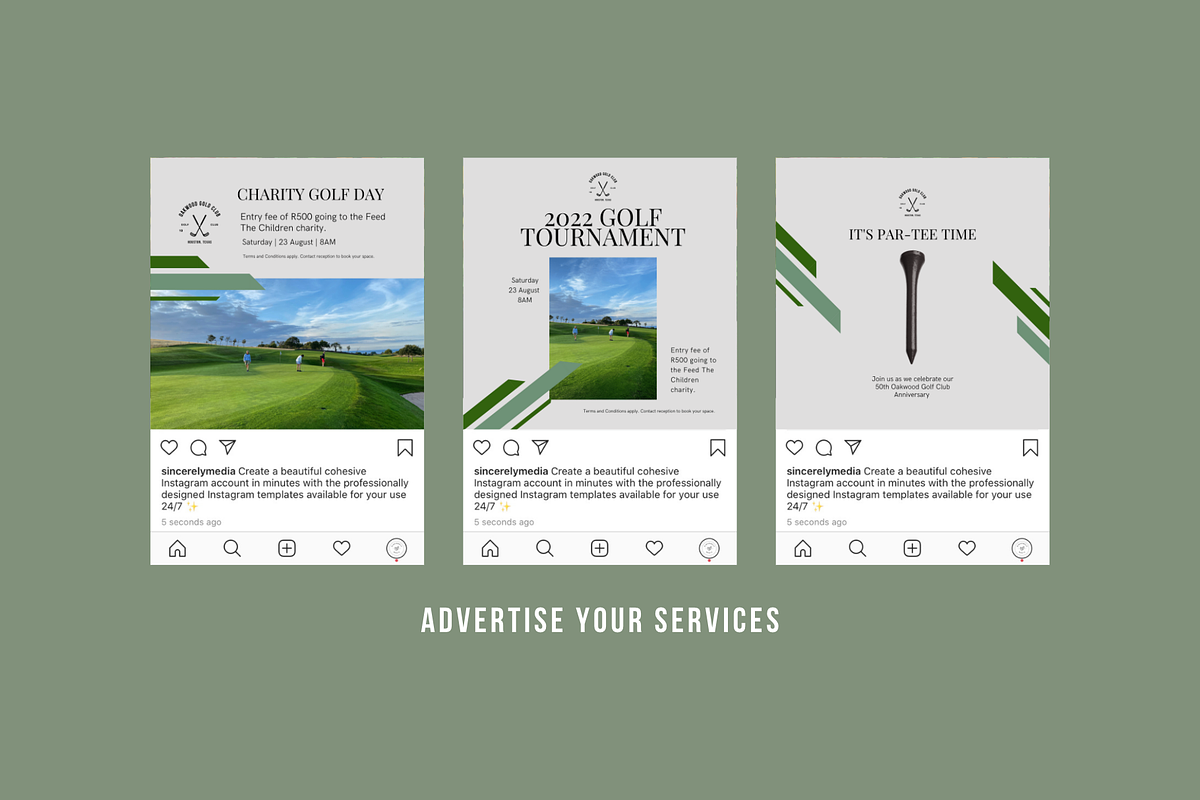 Grey Golf Instagram Post Templates, a Social Media Template by ...