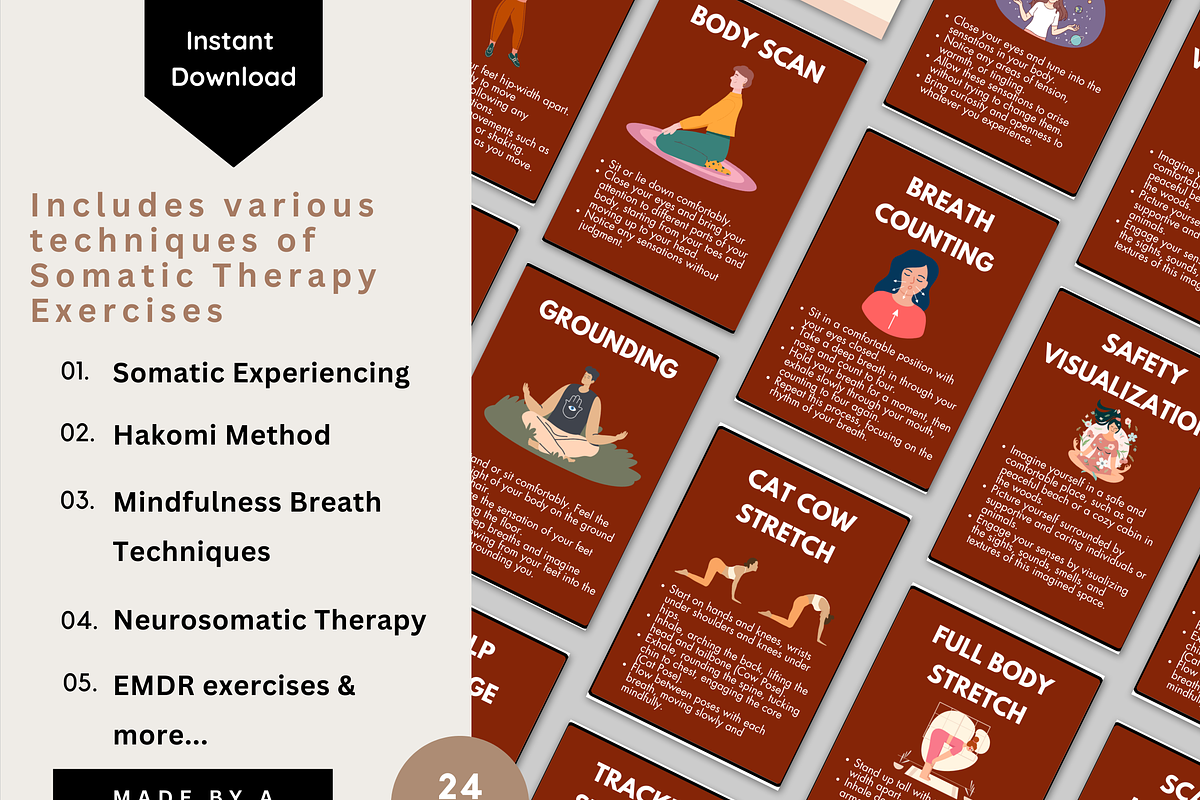 Somatic Therapy Exercises PDF Cards
