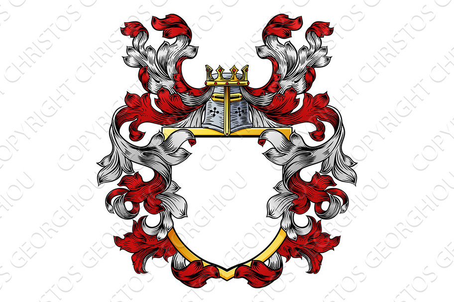 Coat of Arms Crest Knight Family, an Illustration by Christos Georghiou