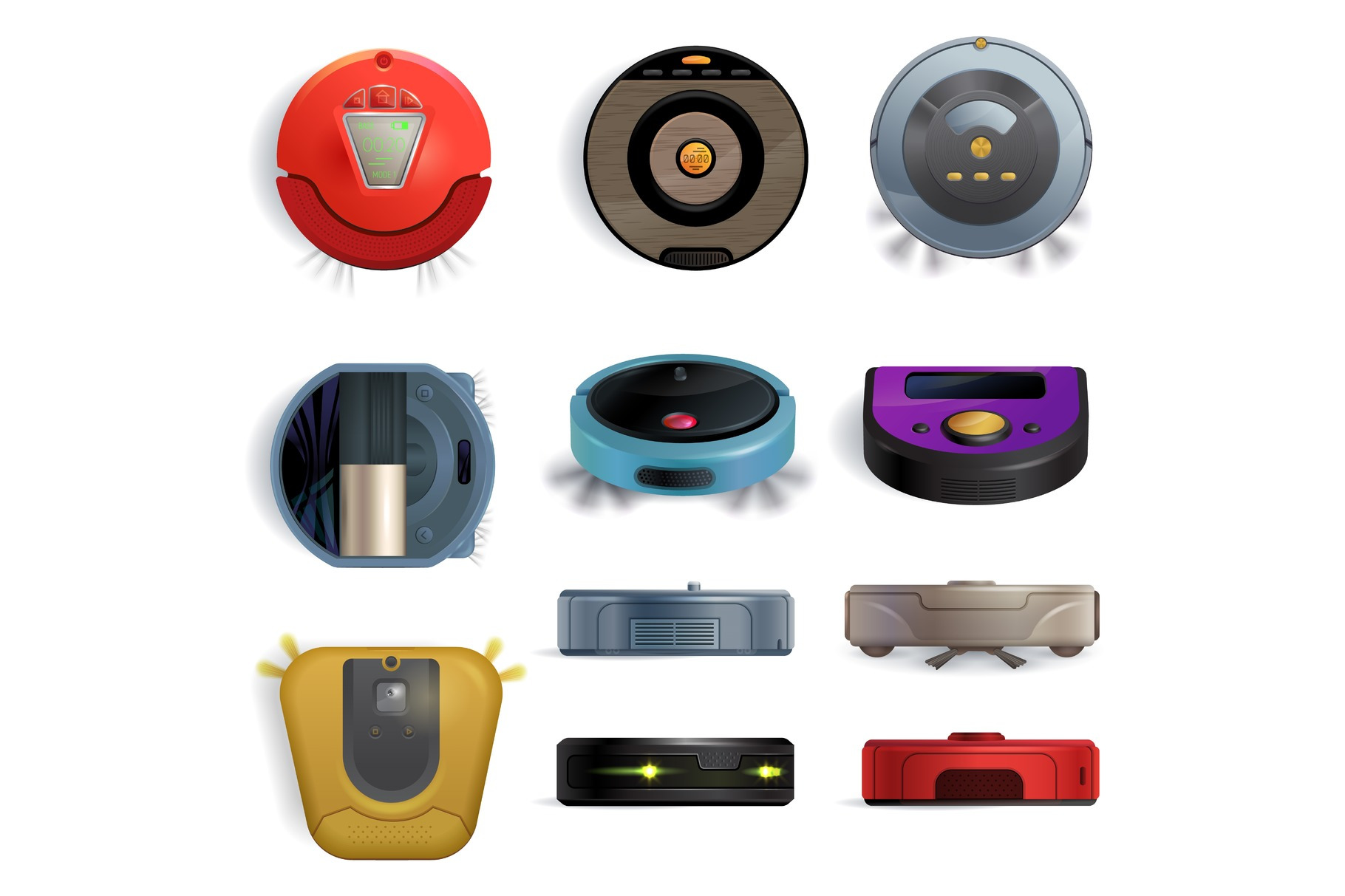 Vacuum robot cleaner machine, an Object Illustration by VectorsBang ...