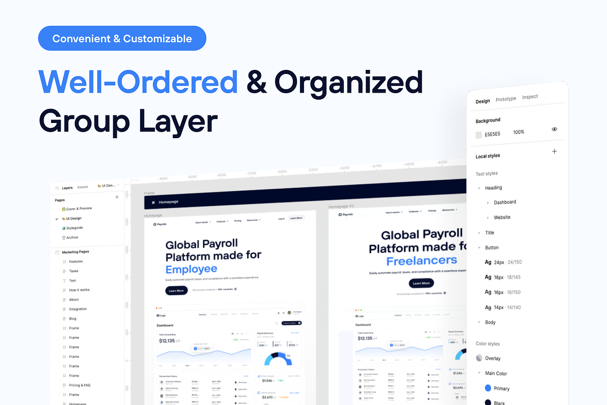 Payrole - Payroll Management UI kit, an UI Kit Template by dhuhacreative