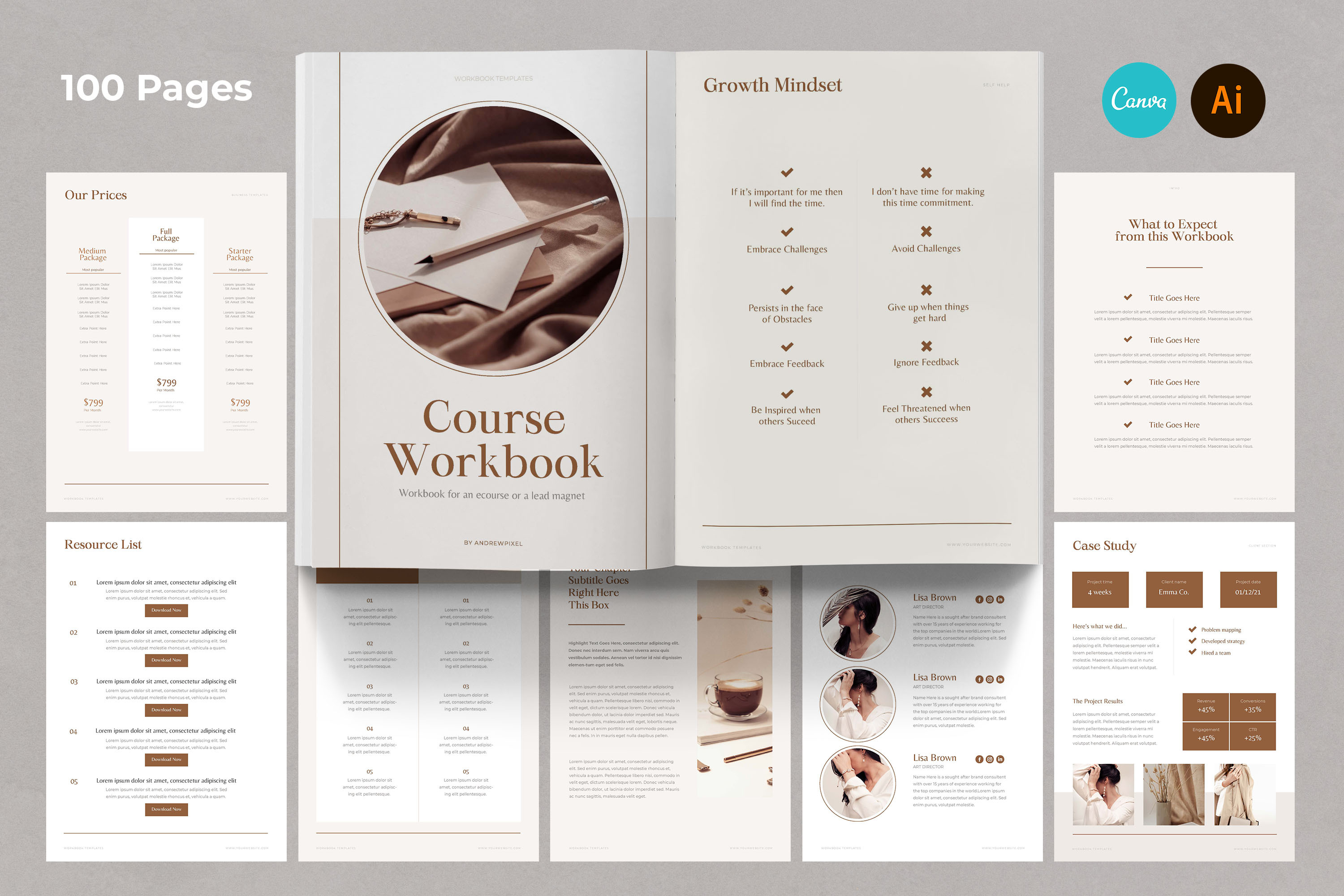 Course Creator Workbook Templates, a Marketing Template by AndrewPixel