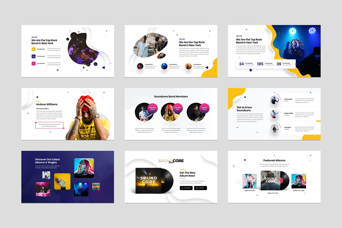 Music Band Google Slides Template, a Presentation Template by Graphue