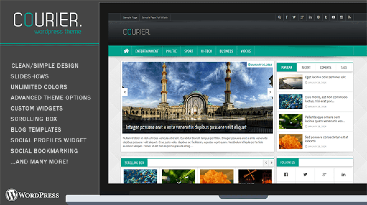 Courier – Wordpress Theme, a WordPress Template by FlowART