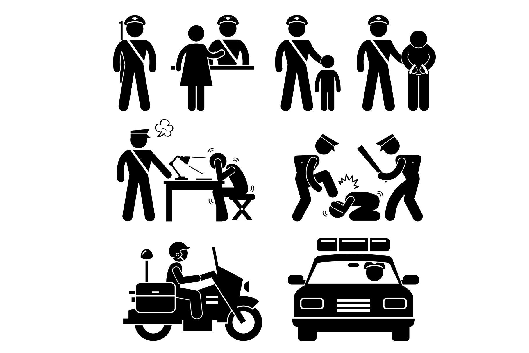 Police Cops Law Enforcement Icon Set, an Icon by Leremy Stick Figures