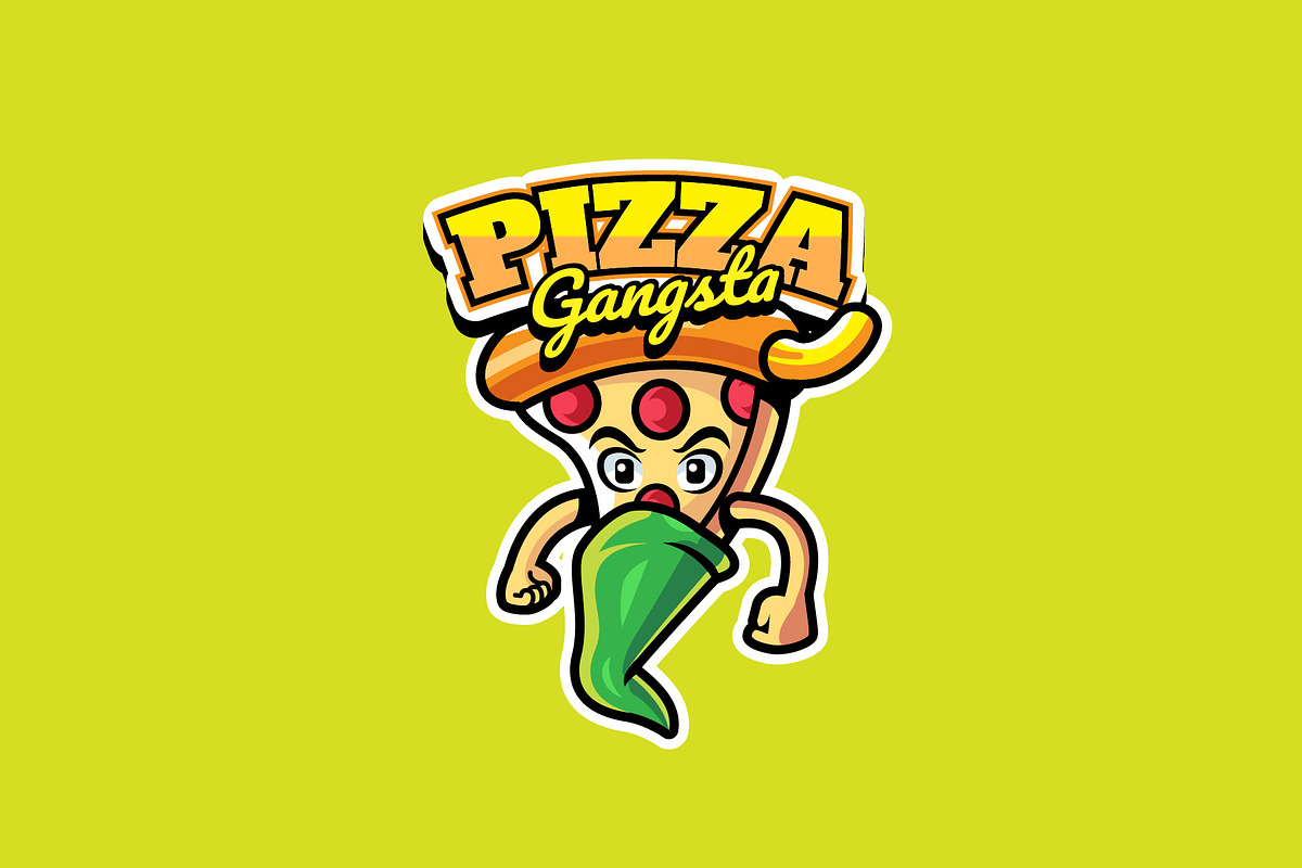 pizza gangsta - Mascot Logo, a Branding & Logo Template by AQR Studio