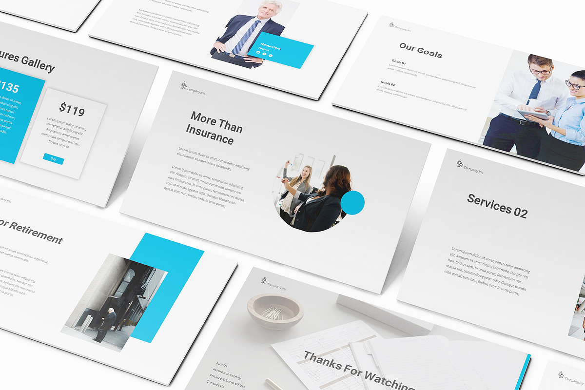 Insurance Powerpoint Template, a Presentation Template by Formatika Studio