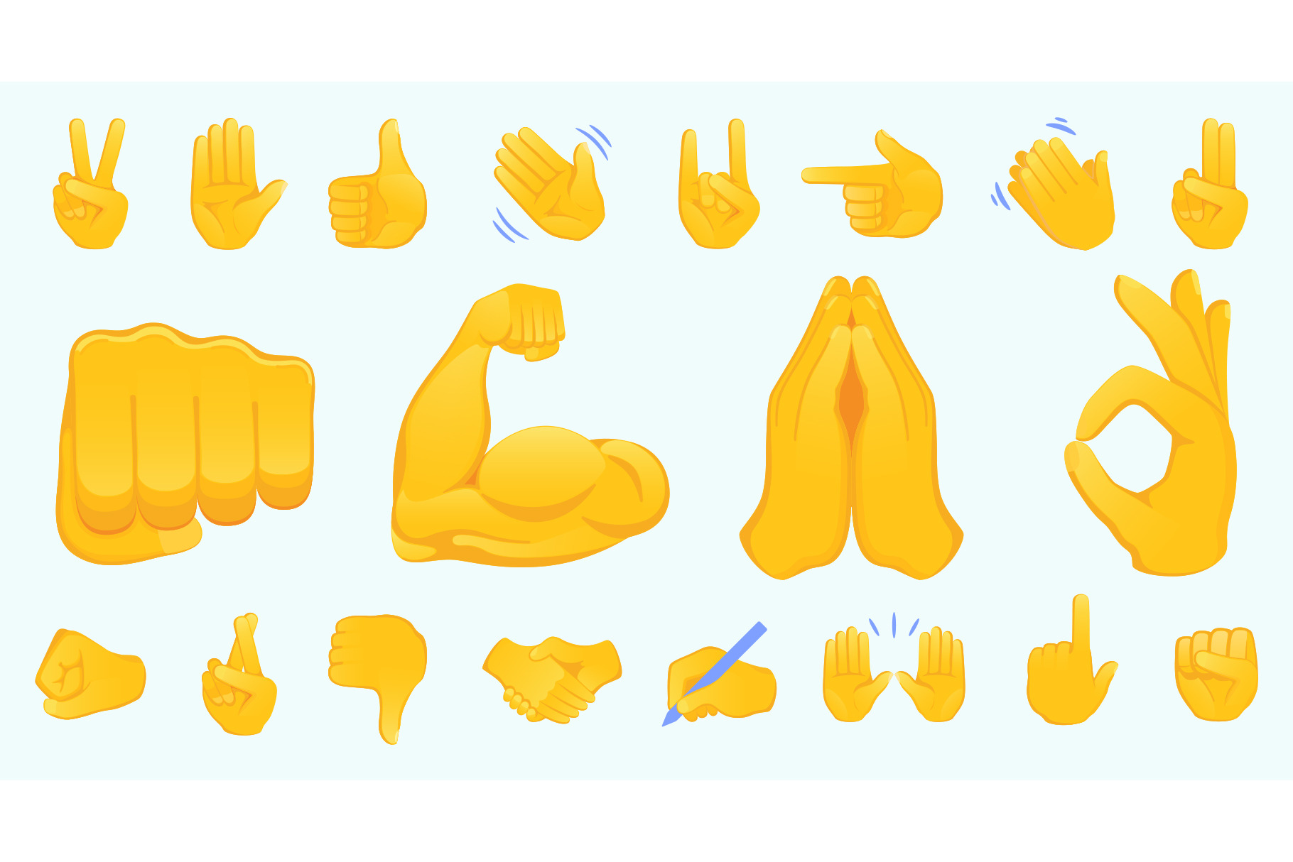 Hand gesture emojis icons. | Illustrations ~ Creative Market