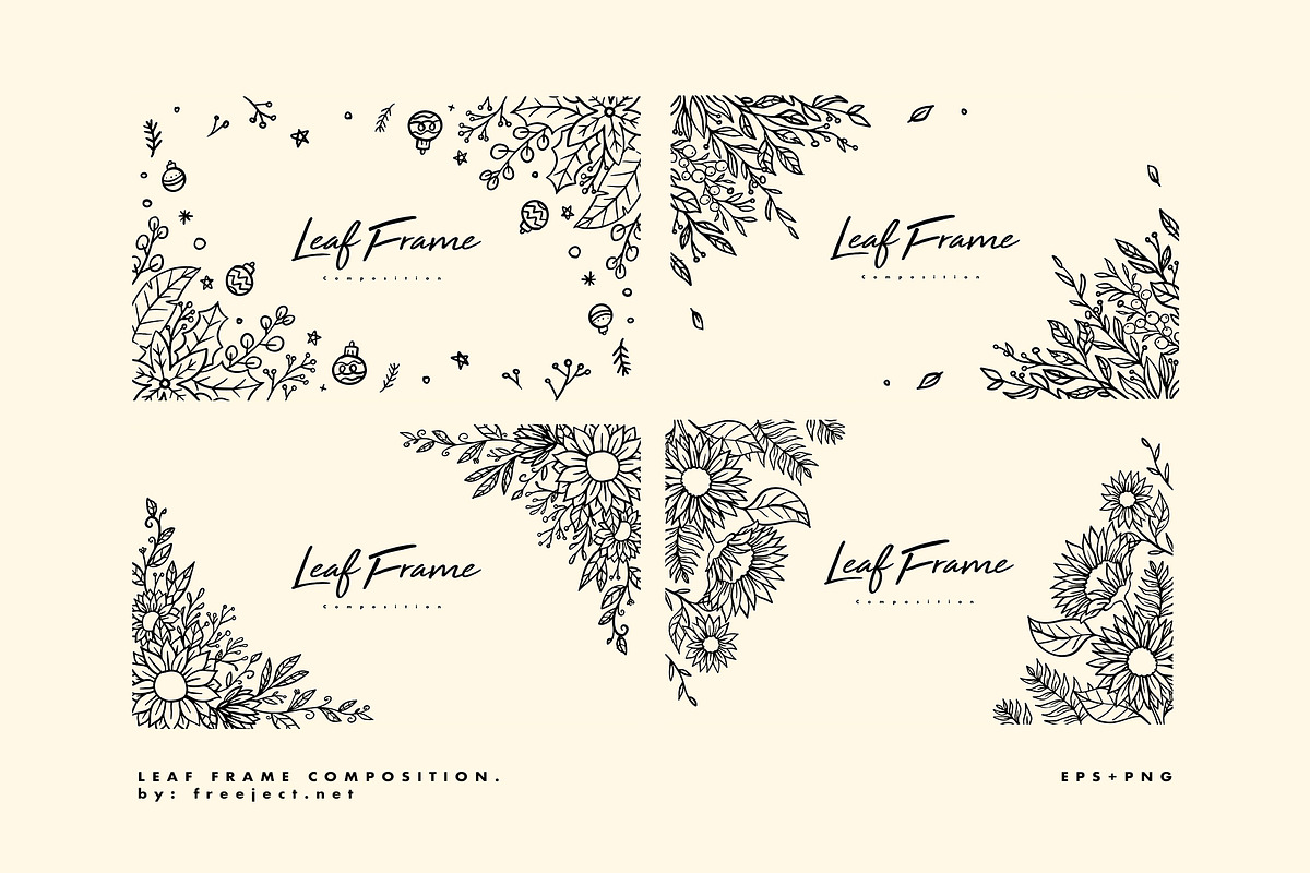 60+ Leaf Frame Composition Bundle, a Decorative Illustration by ...