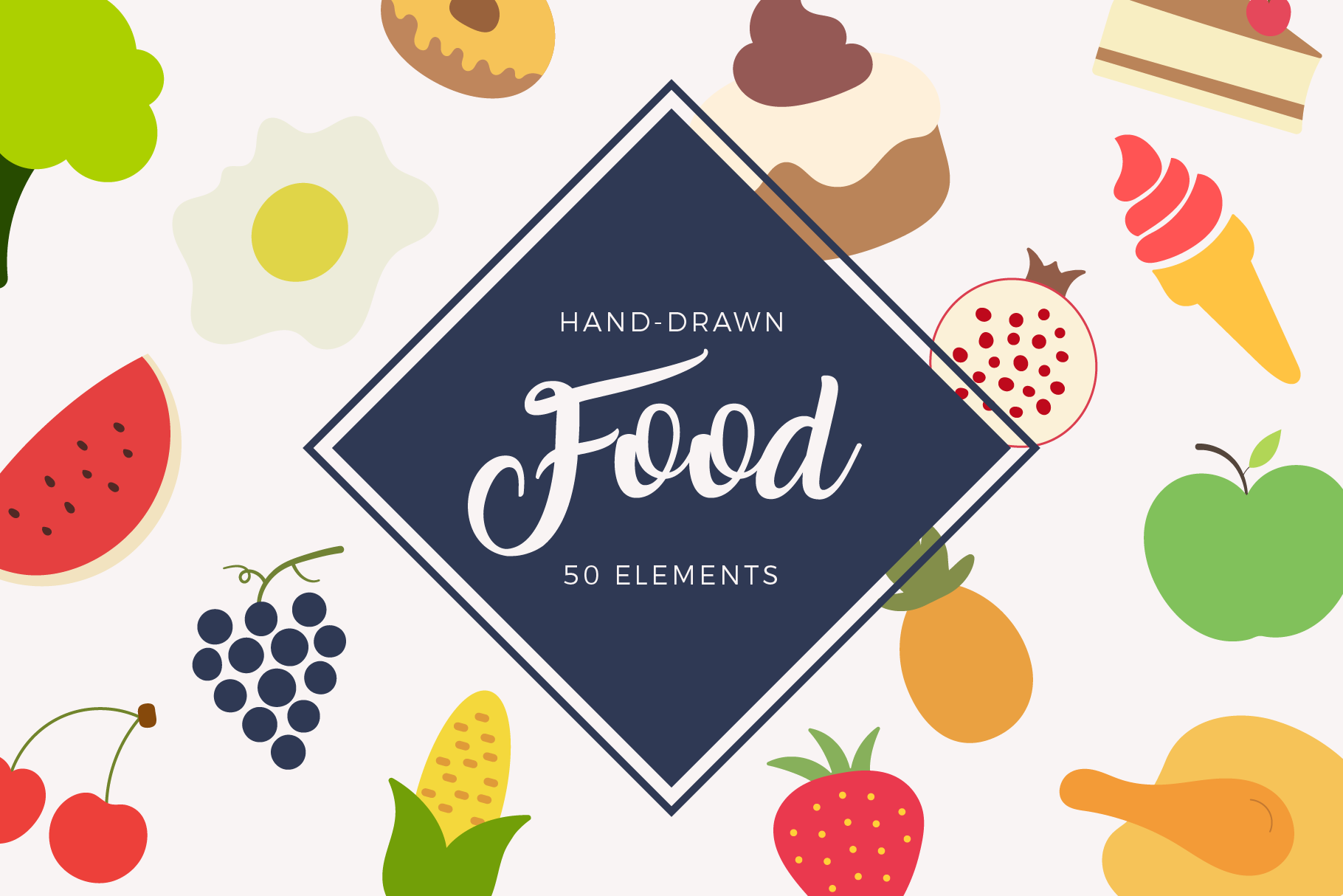 Food Elements Clipart Set, an Object Graphic by P.F. Creative Lab
