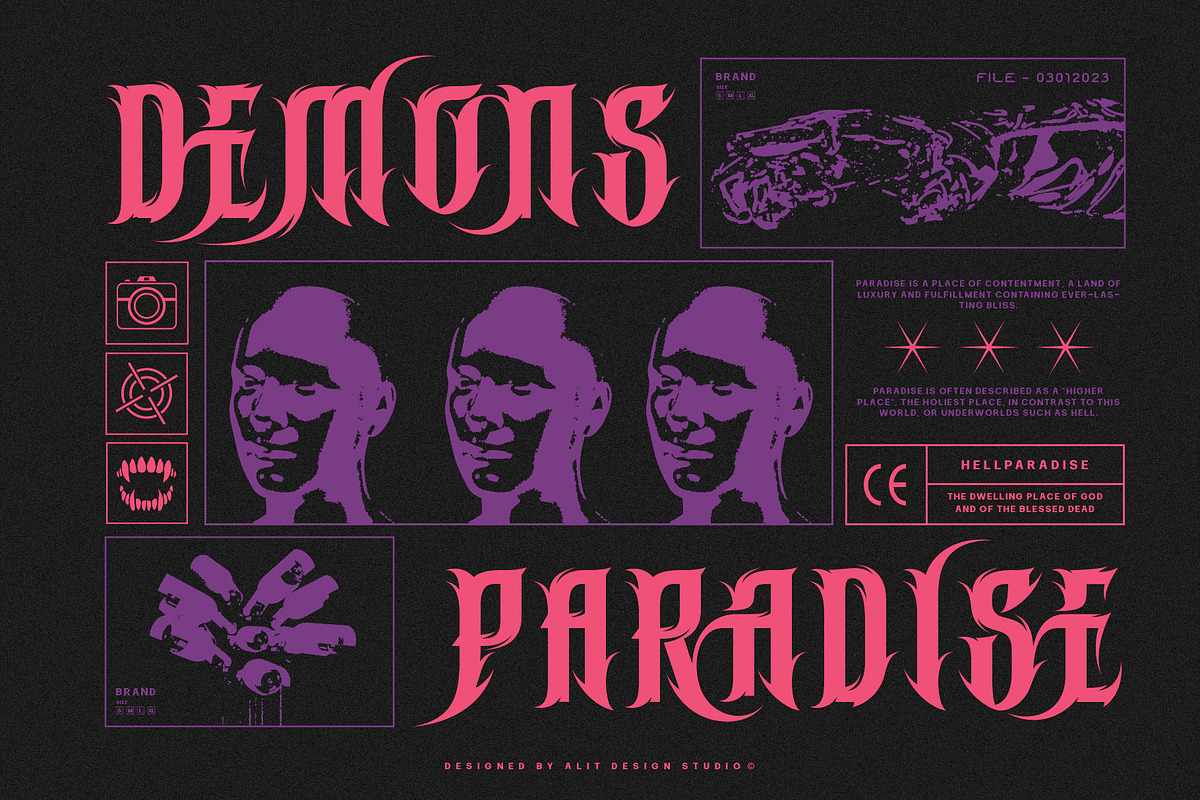 Riseria Typeface, a Blackletter Font by alit design