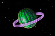 watermelon flies in the deep space, an Abstract Photo by Katya Havok