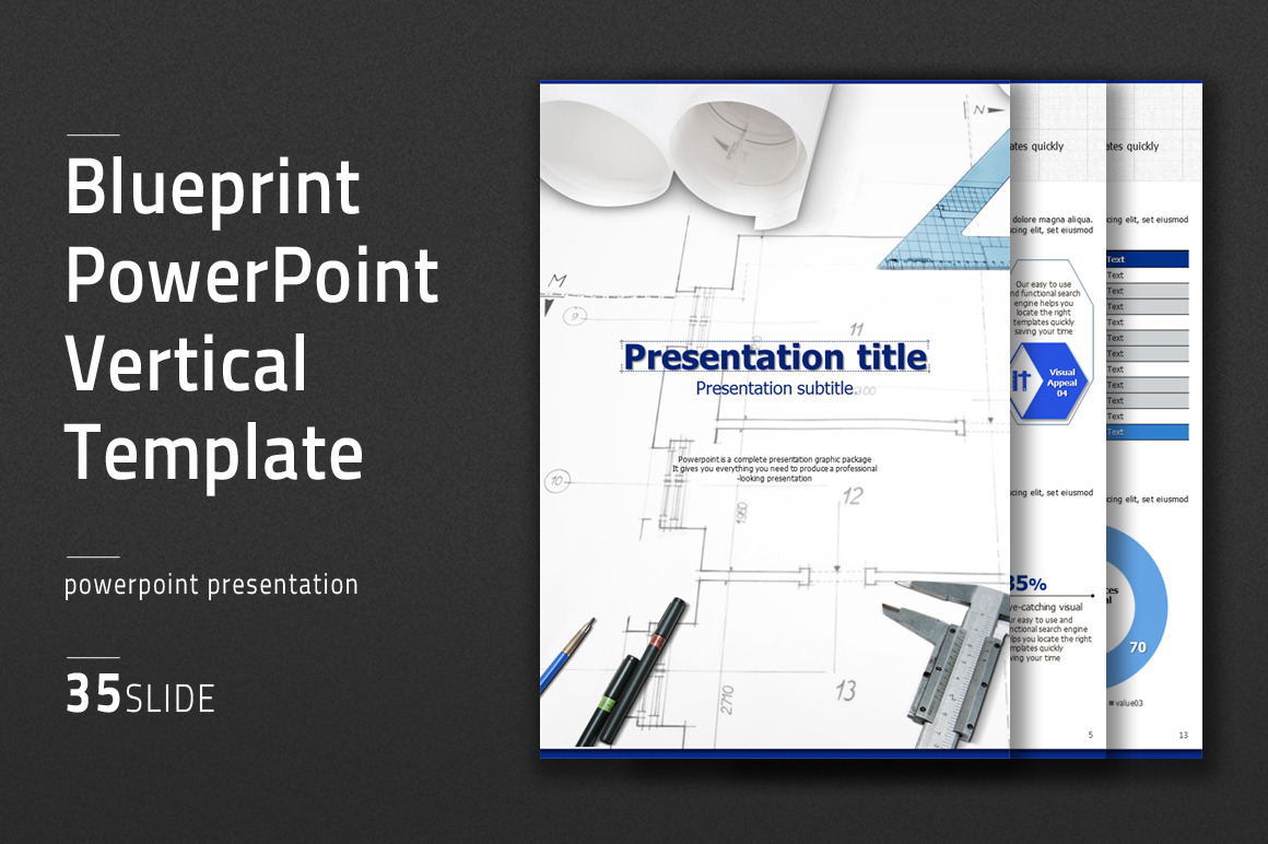 Blueprint PPT vertical templa, a Presentation Template by GoodPello