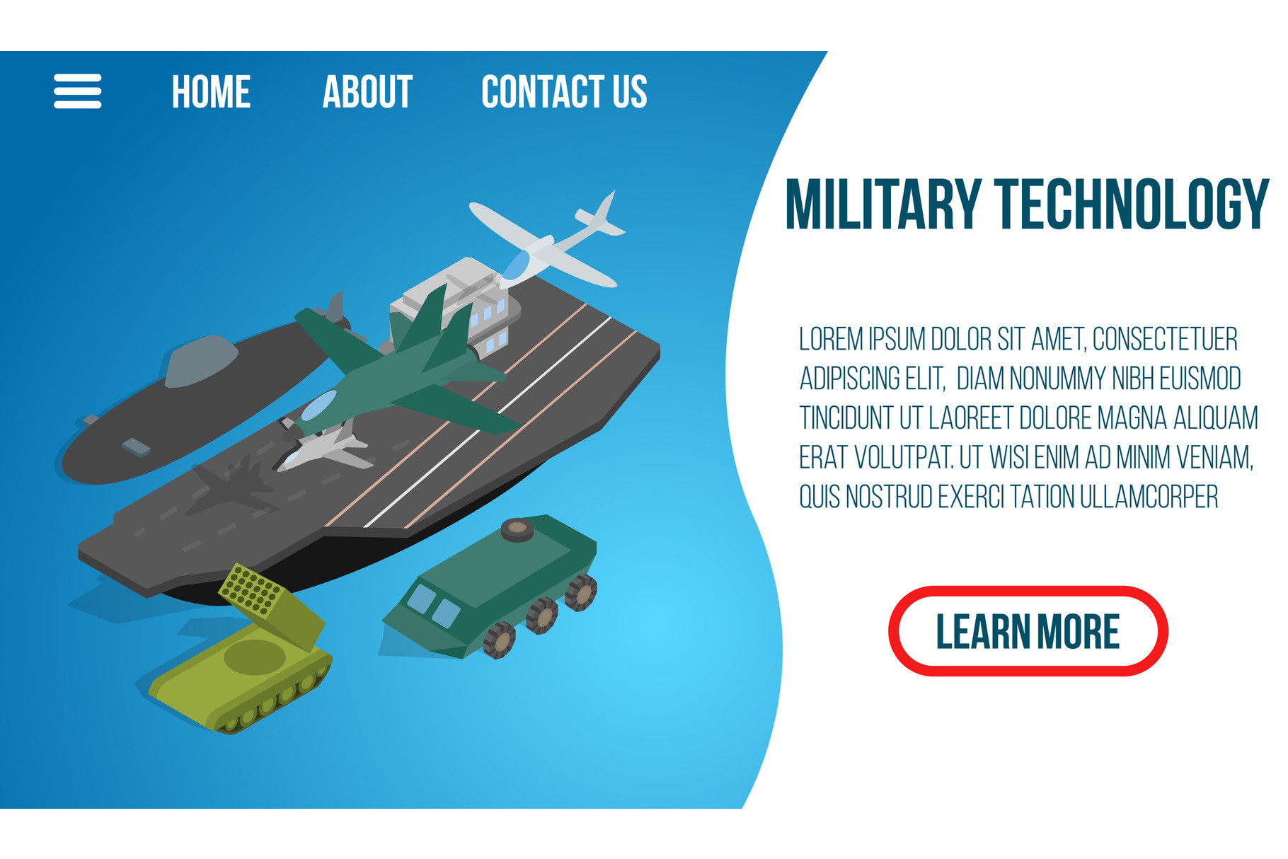 Military technology concept banner, a Technology Illustration by Ylivdesign