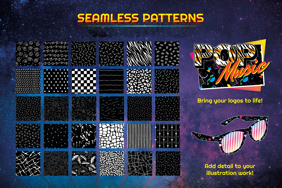 The Complete 1980s Graphics Bundle!, a Texture Illustration by Wingsart ...