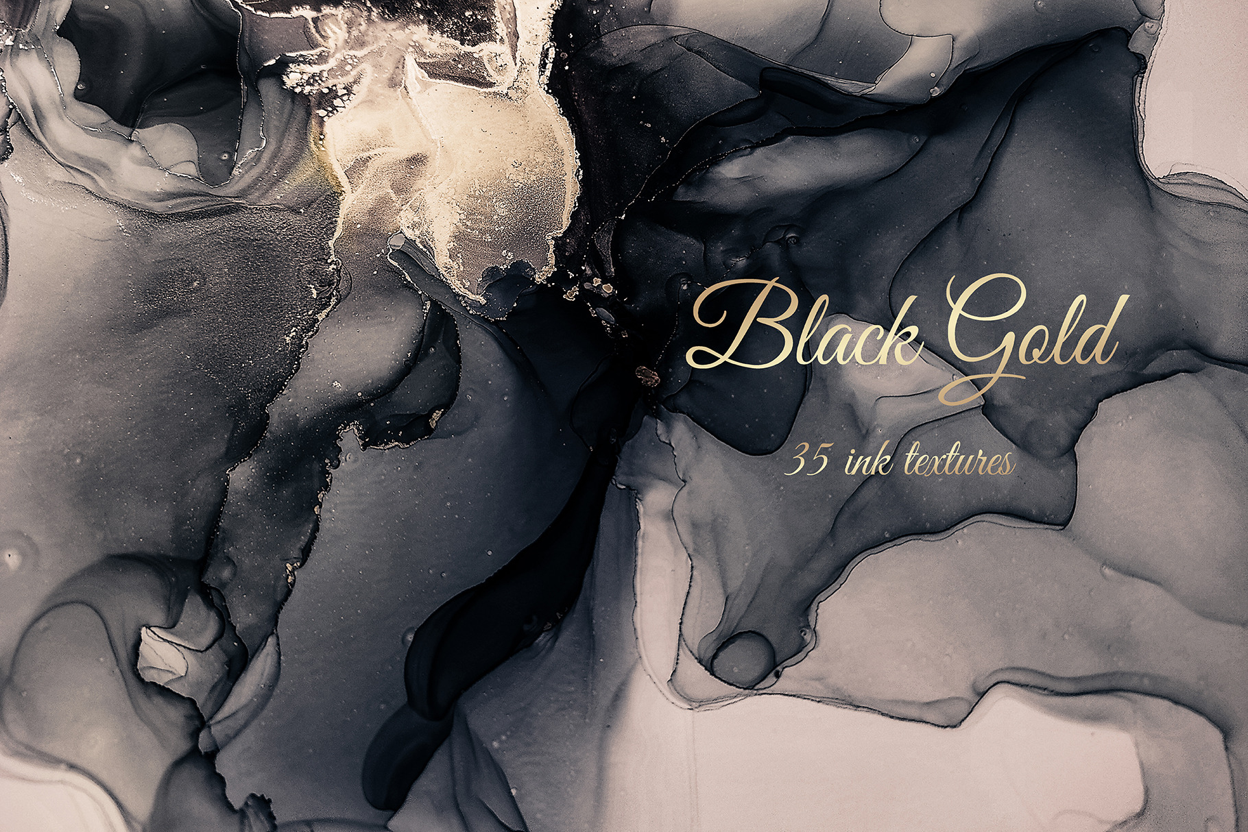 Black golden ink textures, a Texture Graphic by Anntuan