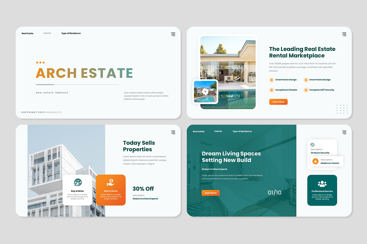 Arch Estate - Powerpoint Template, a Presentation Template by Annora Studio