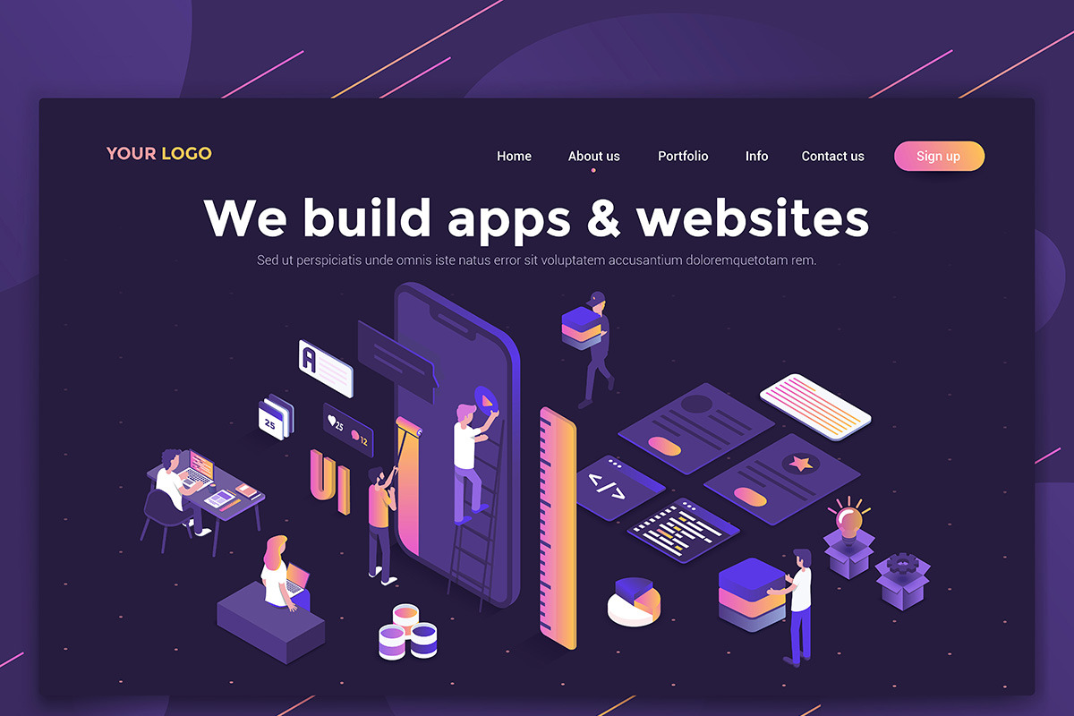 Modern flat design isometric concept, a Templates & Theme by Creative ...
