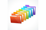 Vector many rainbow folders set, an Object Graphic by Vector and Templates