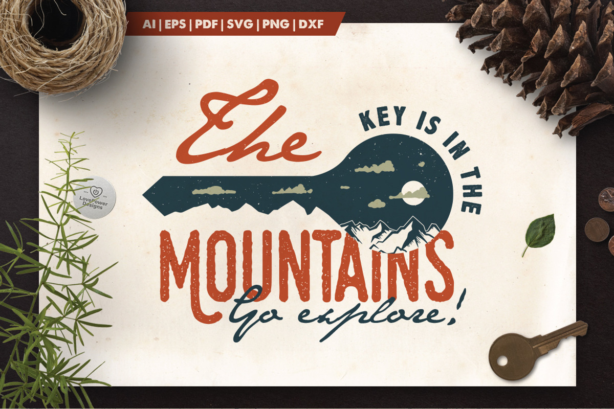 Mountain Key Logo Badge, a Branding & Logo Template by LovePowerDesigns