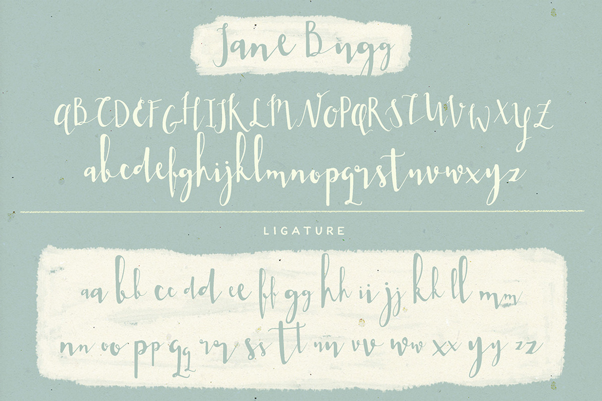 Jane Bugg Script, a Script Font by BlueRobinDesignShop