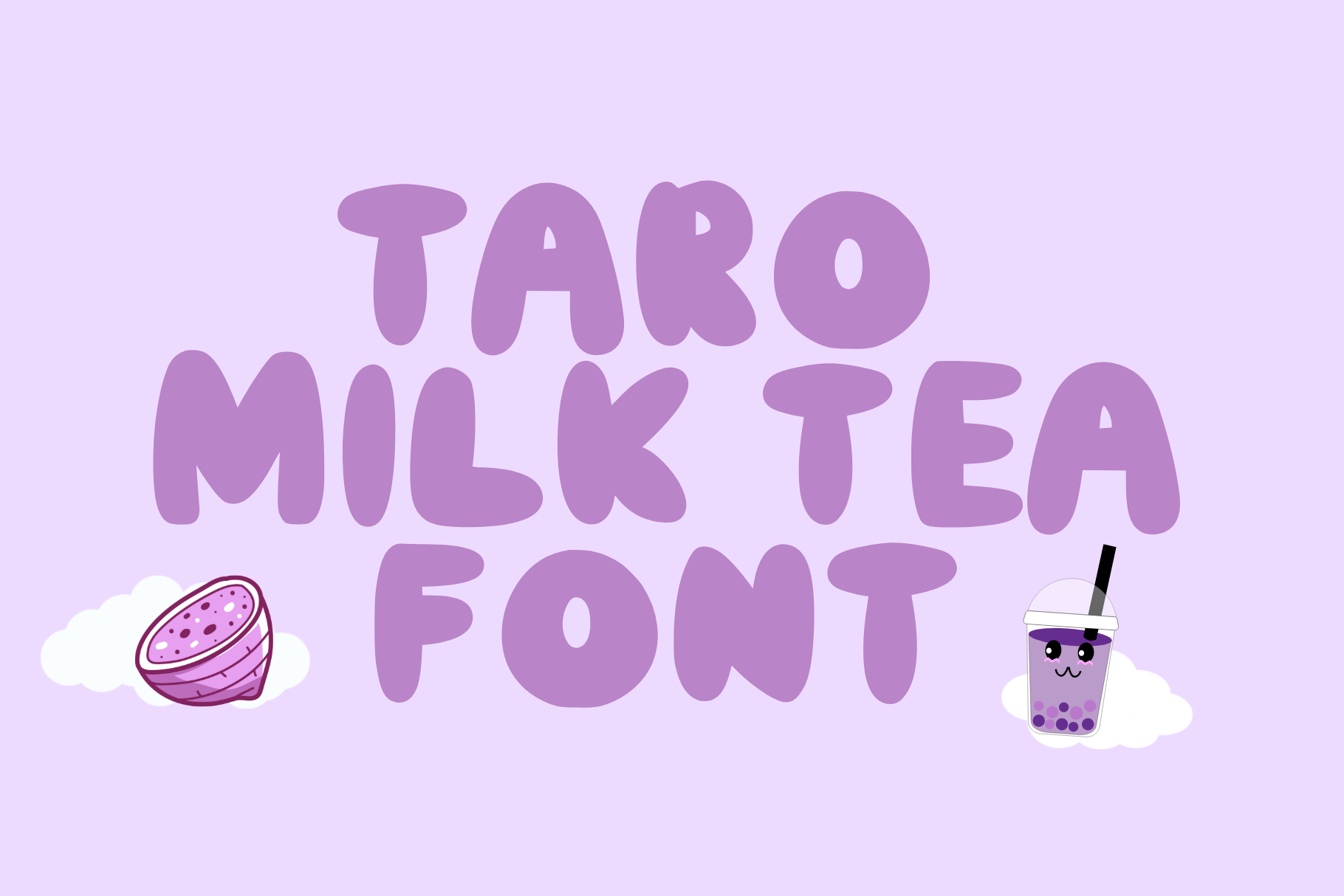Taro Milk Tea Font | Creative Market