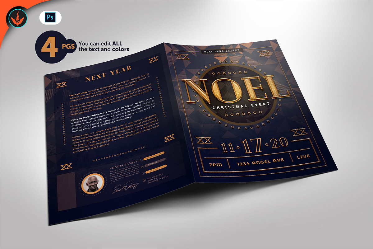 Gold Art Deco Gala Program Template, a Brochure Template by SeraphimChris