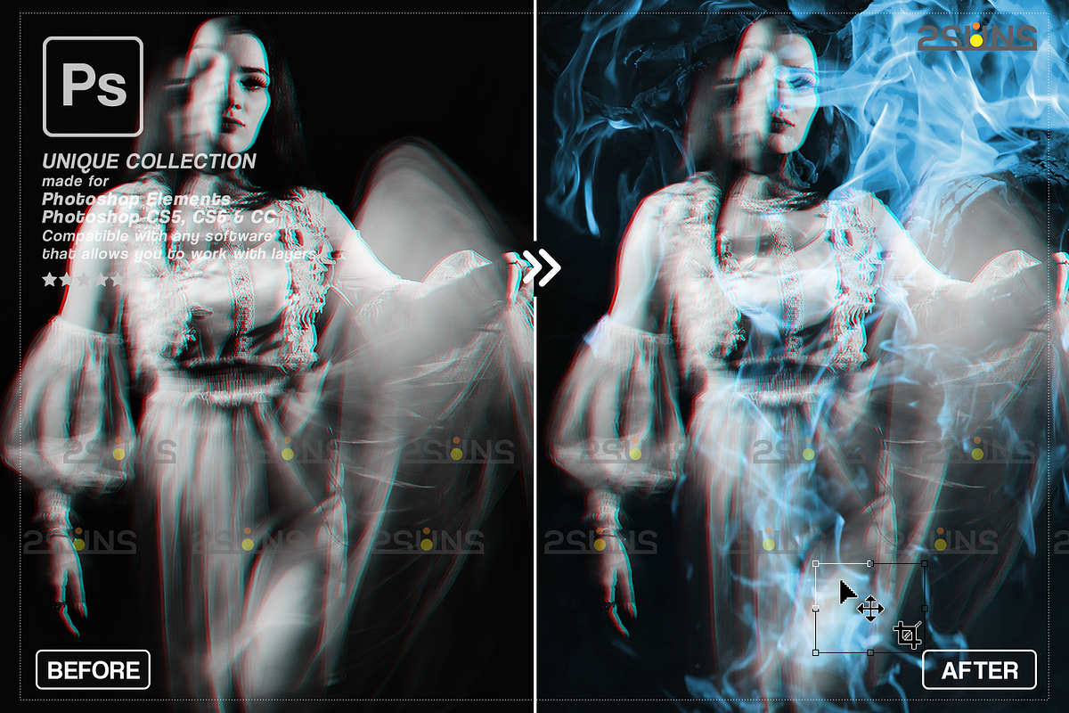 Neon Blue Fire overlays