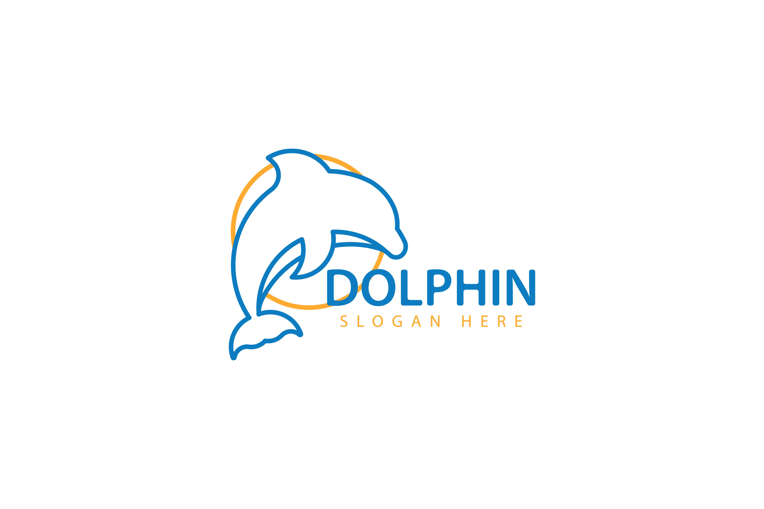Dolphin SImple Line Logo, a Templates & Theme by Gumrega Studio