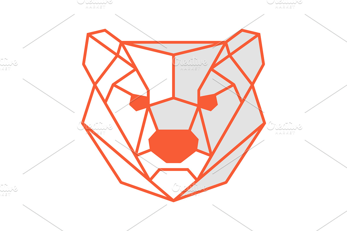Geometric Bear Head Logo Design | Creative Market