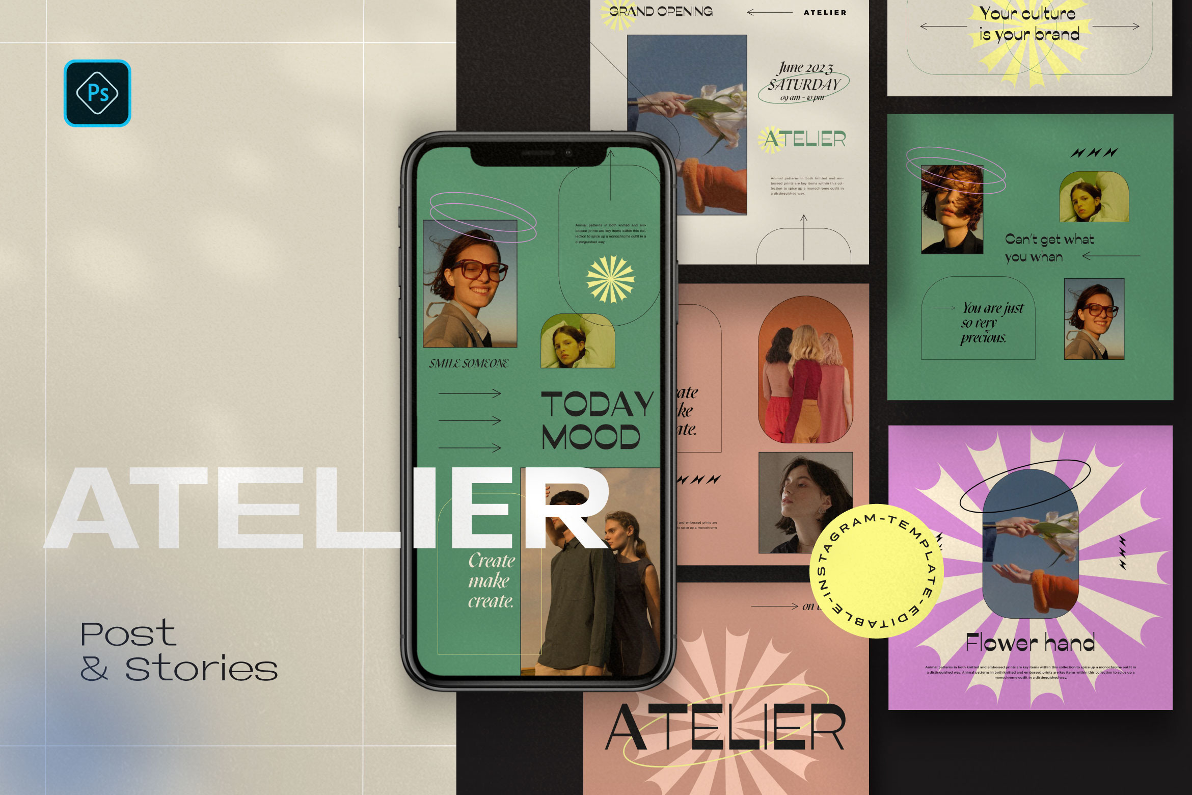 Atelier - Retro Vintage Social media, a Social Media Template by ...