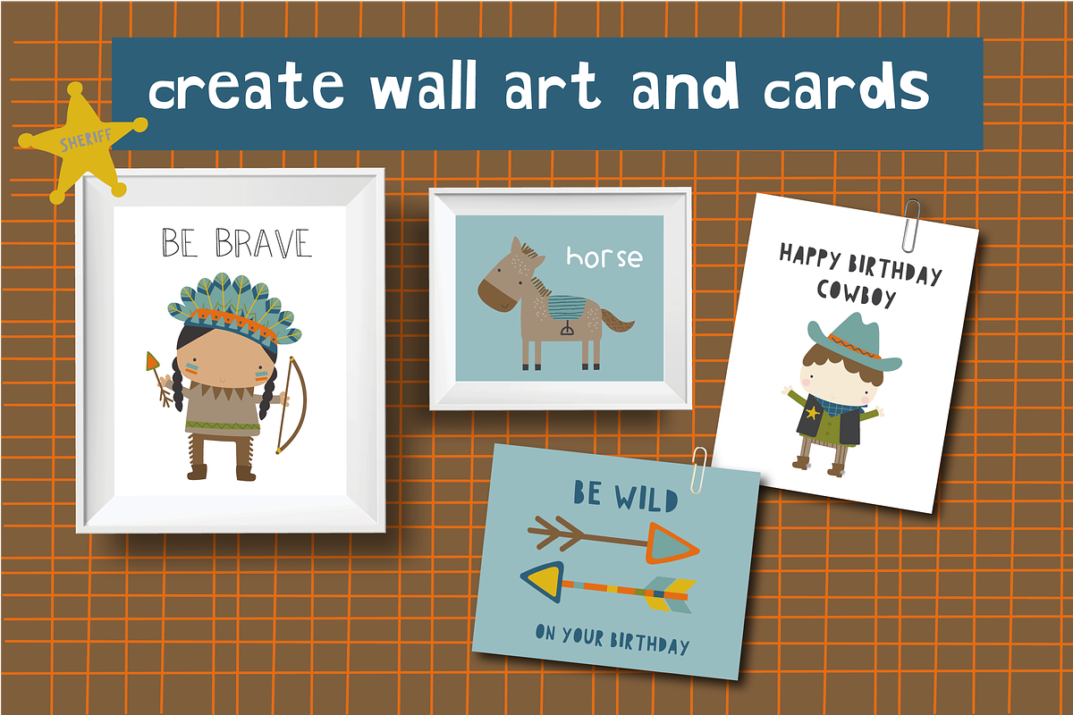 Wild West clipart set, an Illustration by Poppymoondesign