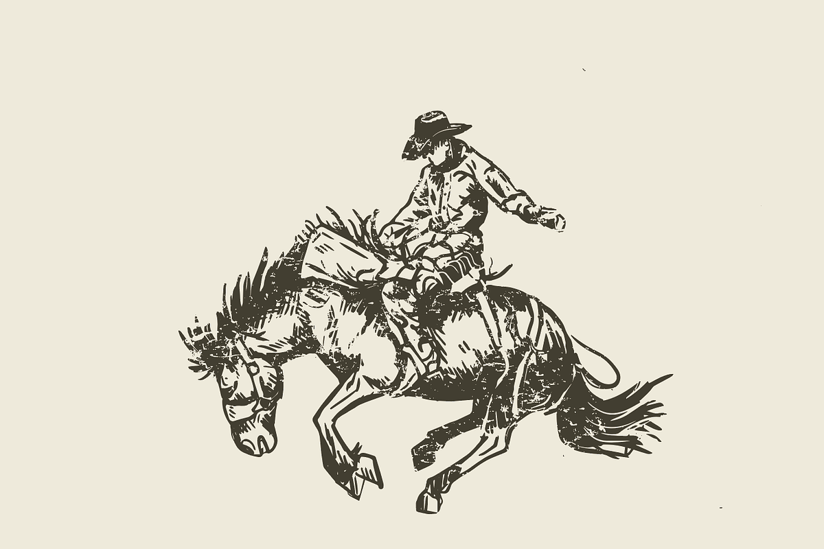 Western Horse Cowboy Illustration