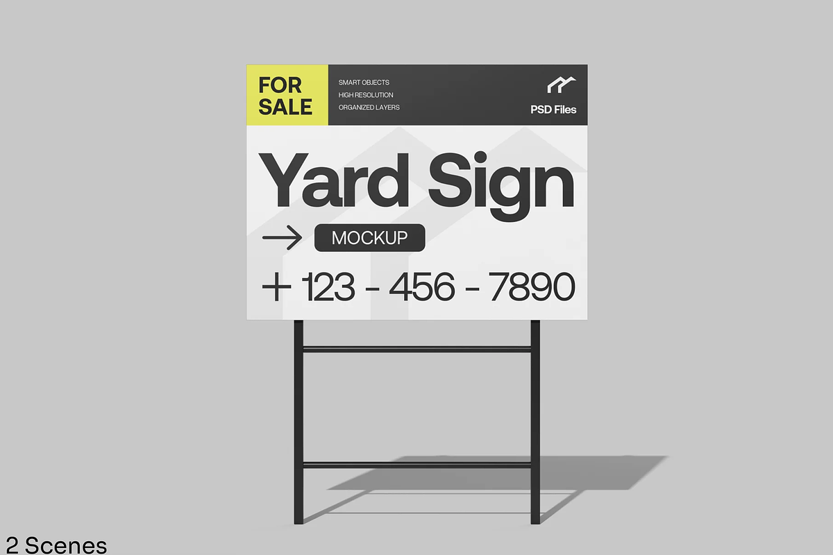 Yard Sign Mockup Outdoor View, an Advertising Mockup by graphicsauce