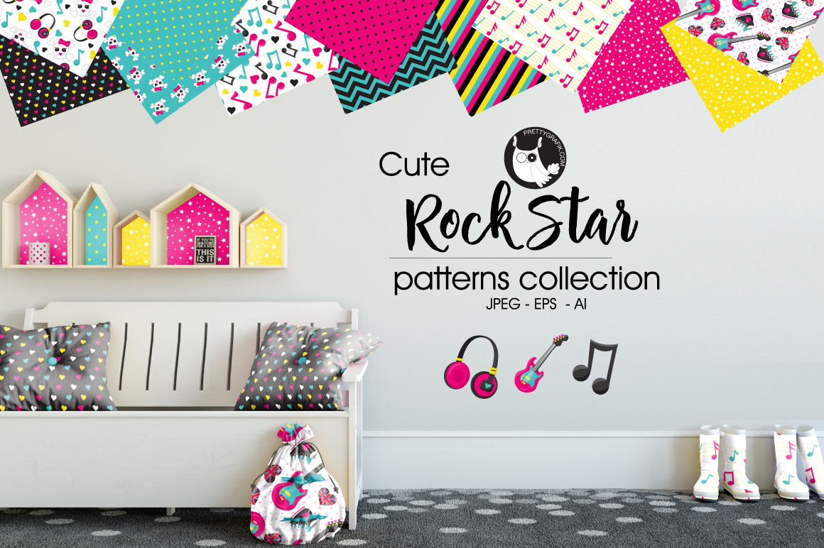 ROCK STAR Pattern collection, a Pattern Graphic by PrettyPatterns ...