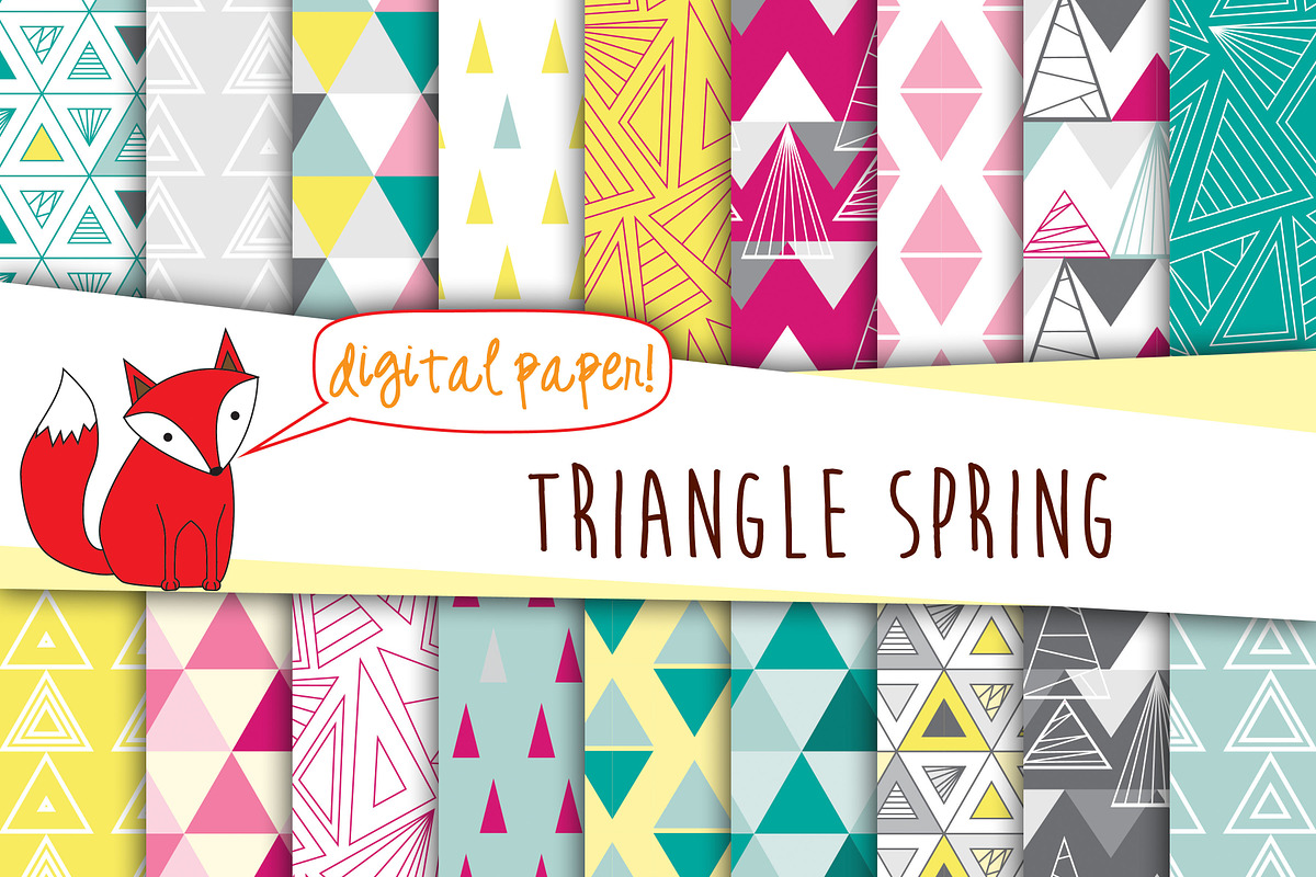 Triangle Digital Paper, a Background Graphic by Foxy Digital Paper ...
