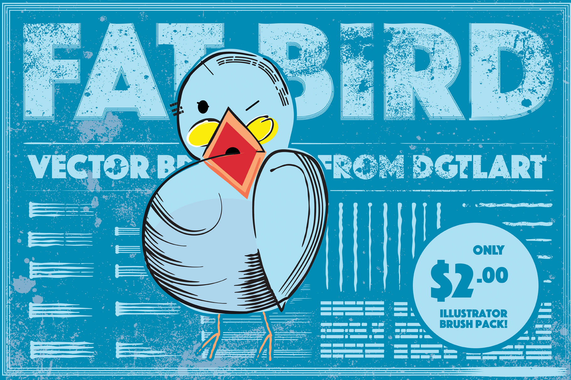 Fat Bird – Vector Brushes & Textures, a Brush Add-On by Dgtlart