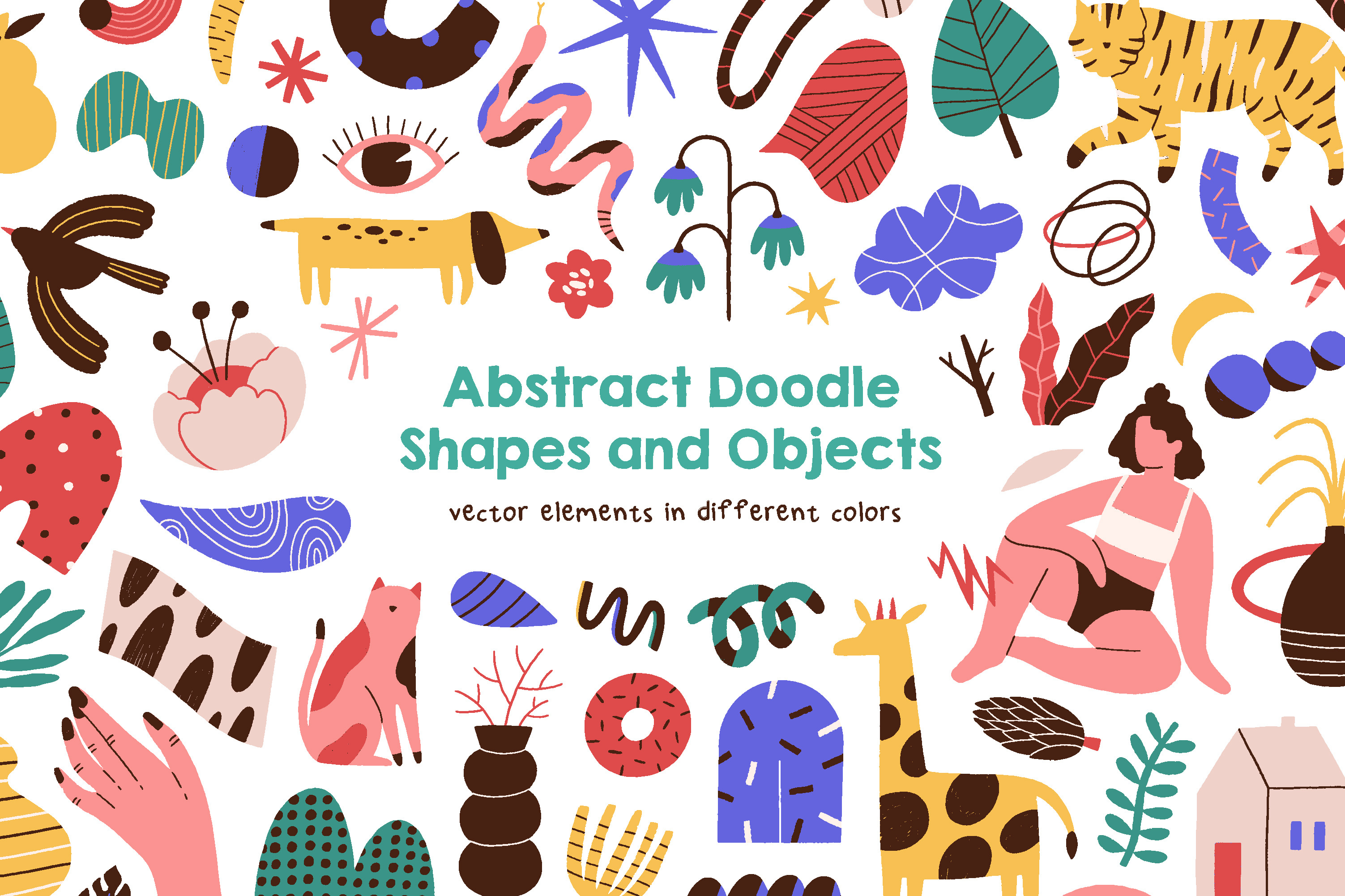 Abstract doodle shapes and objects, an Animal Illustration by Good Studio